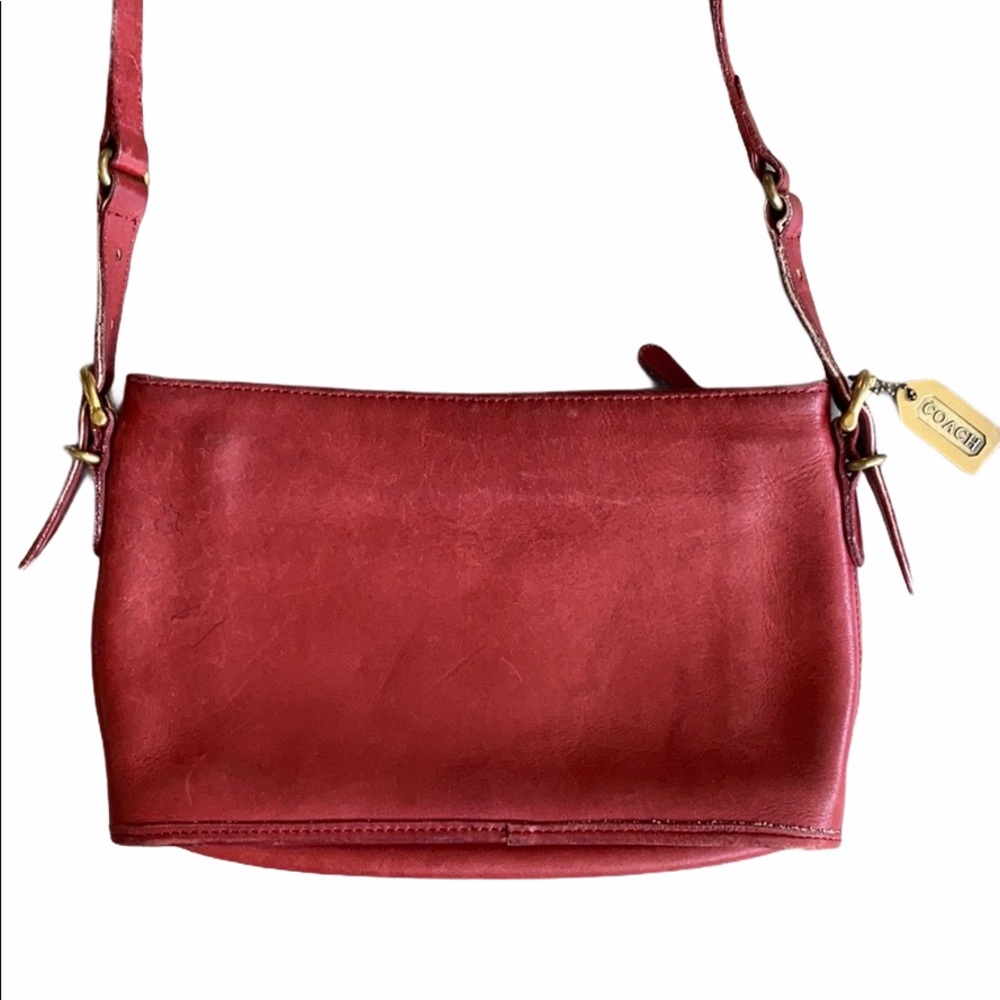 Vintage Coach Red Leather Equestrian Crossbody - Gem